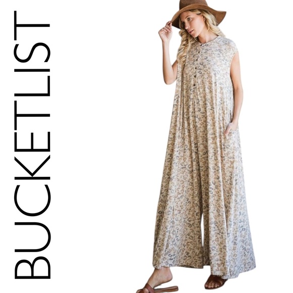 BUCKETLIST | Pants & Jumpsuits | 98 Bucketlist New Wide Leg Jumpsuit ...